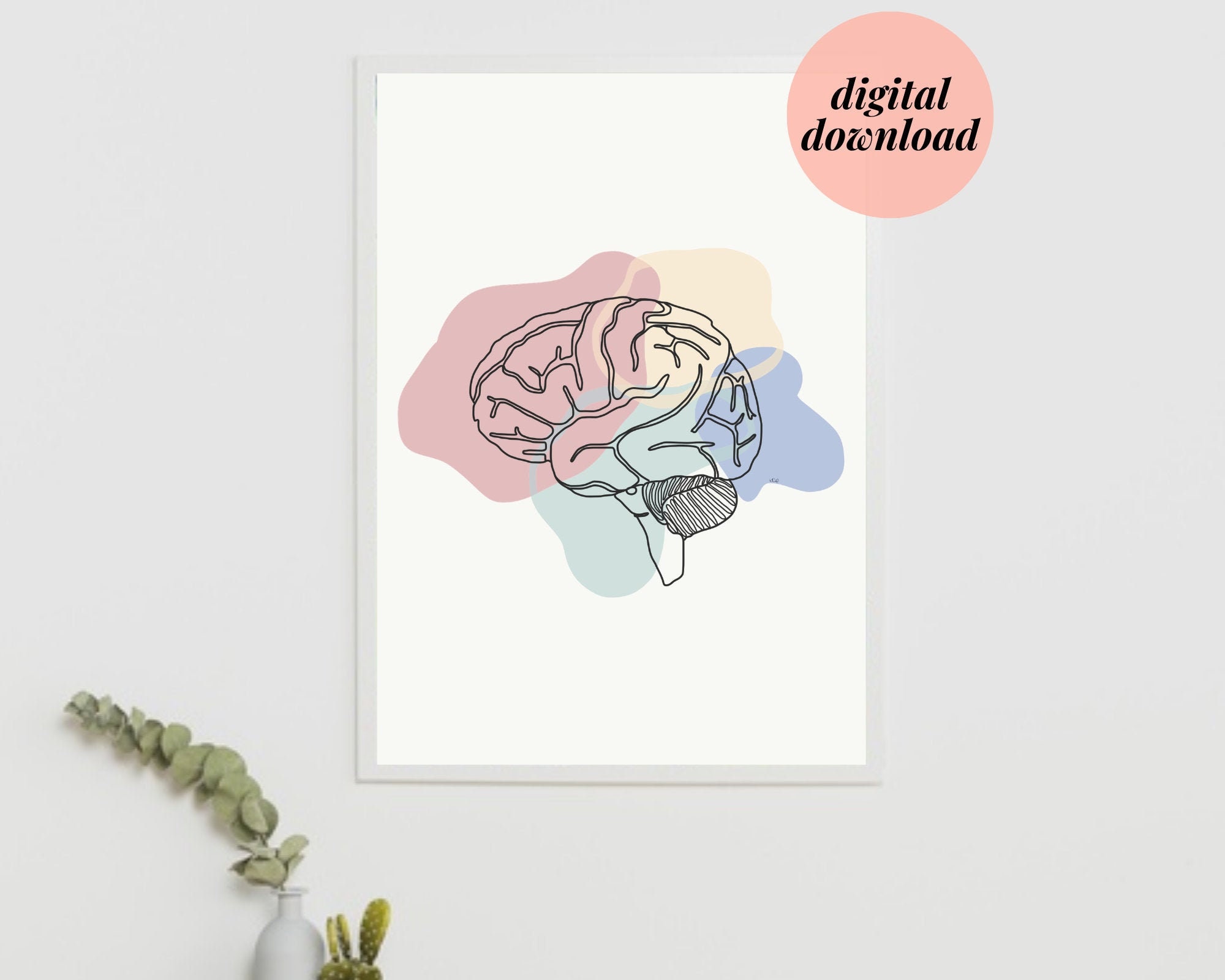 Brain Printable Human Anatomy Minimal Neurology Neuro Line - Etsy Canada