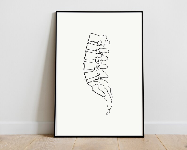 Lumbar Lateral View Minimal Anatomical | Line Anatomy Drawing ...