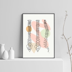 Spine Views 3 | Anatomy Prints Drawing Minimal Abstract Line Art Spinal ...