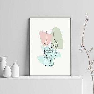 Knee Abstract Print | Minimalist Line Art Human Anatomy Illustrations ...