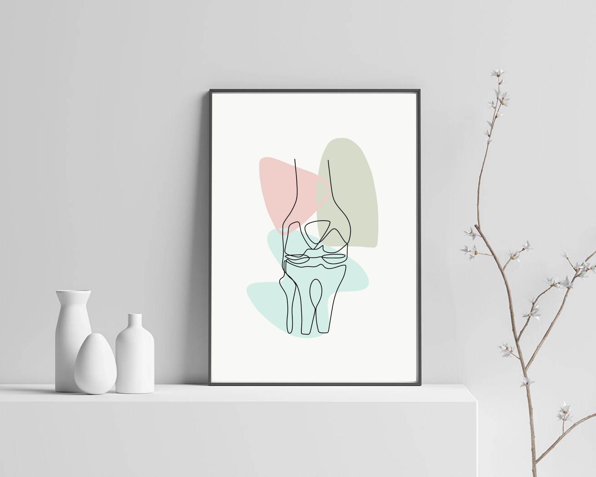 Knee Abstract Print Minimalist Line Art Human Anatomy - Etsy