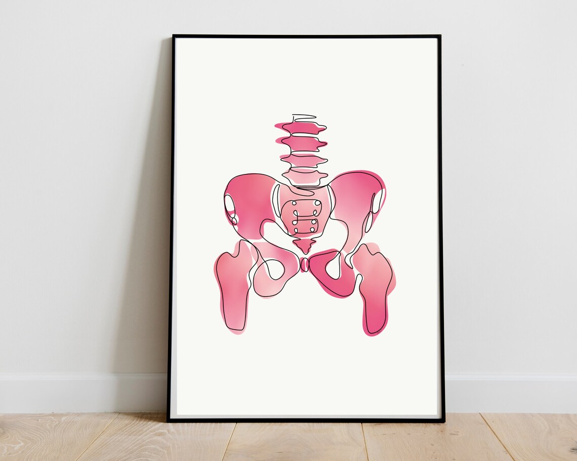 Pelvic Bone Tie Dye | Pelvis Spine Anatomy Line Art Illustrations ...