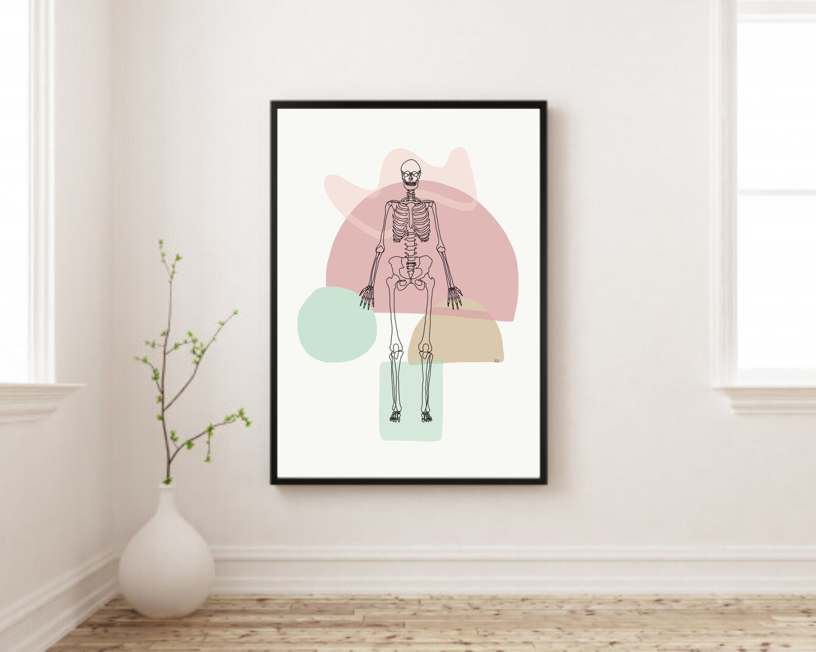 Skeleton Minimal Line Abstract Print Bones Human Anatomy Picture ...