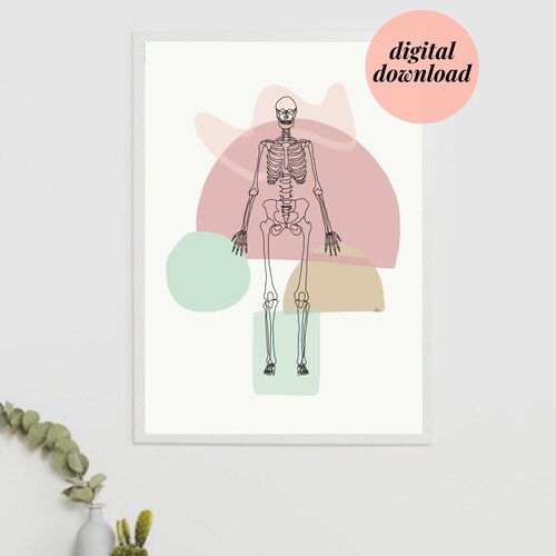 Skeleton Minimal Line Abstract Print Bones Human Anatomy - Etsy