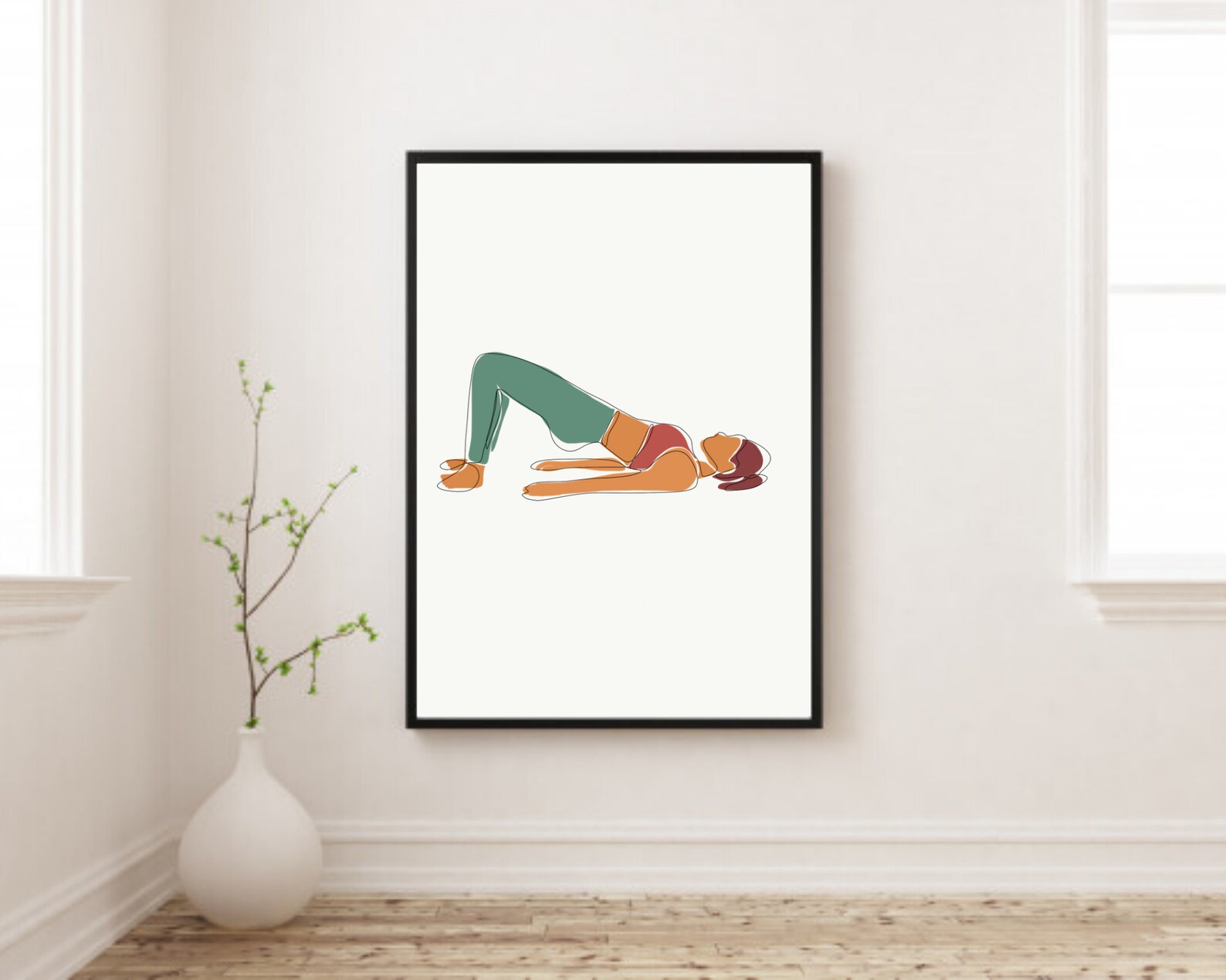 Glute Bridge Exercise Fitness Printable | Yoga Hip Lifts Yogi Pilates ...