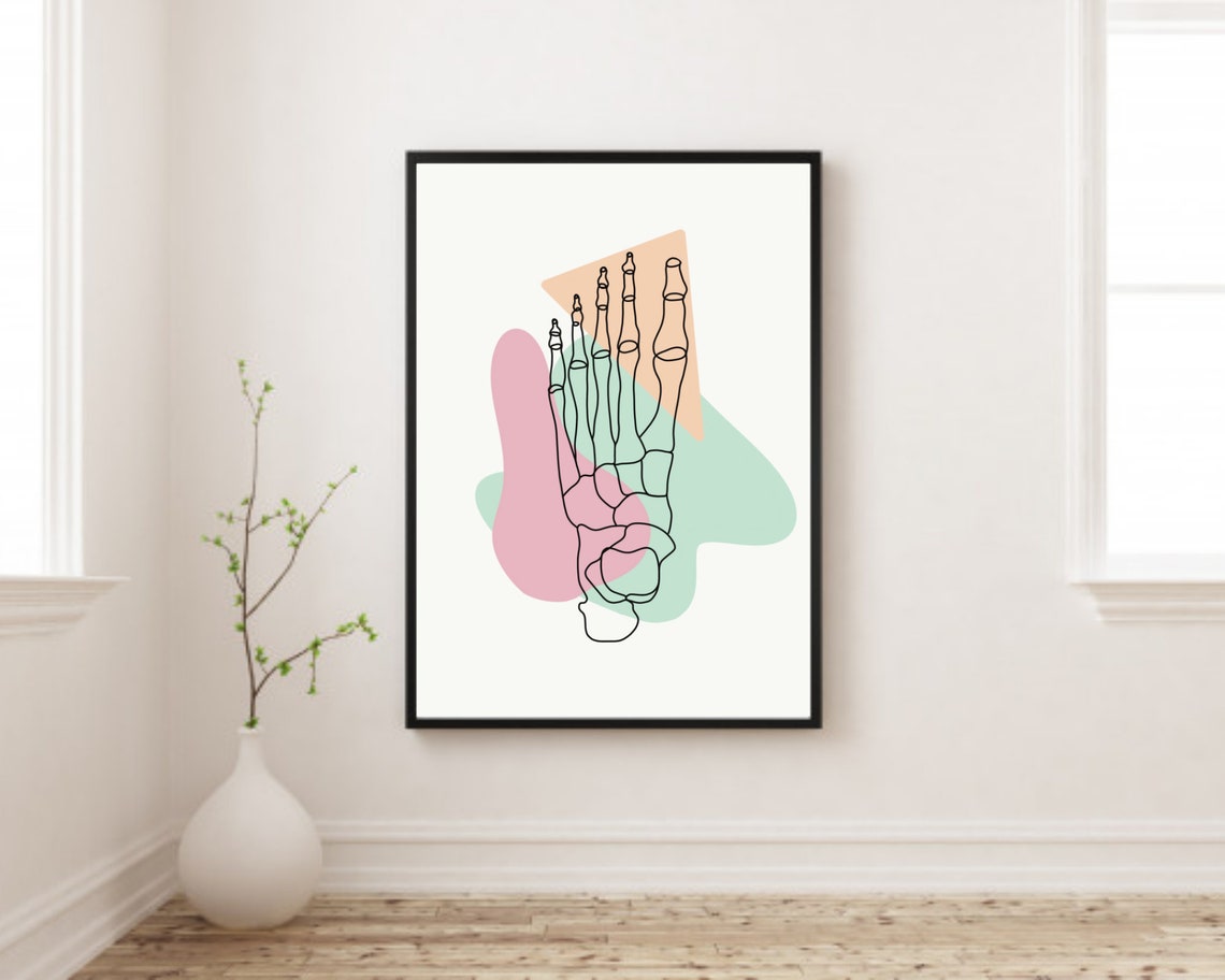 Foot Anatomy Printables Art | Minimalist Abstract Line Illustration ...