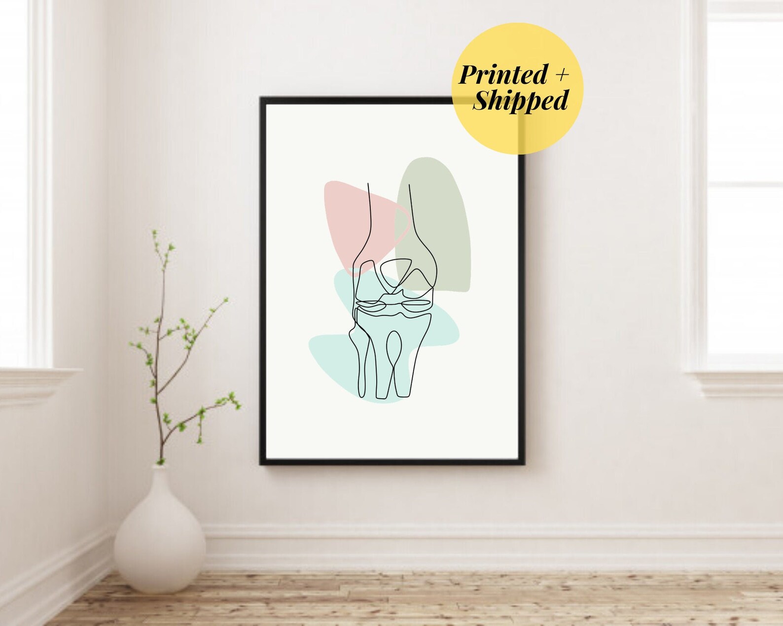 Knee Abstract Print Minimalist Line Art Human Anatomy - Etsy