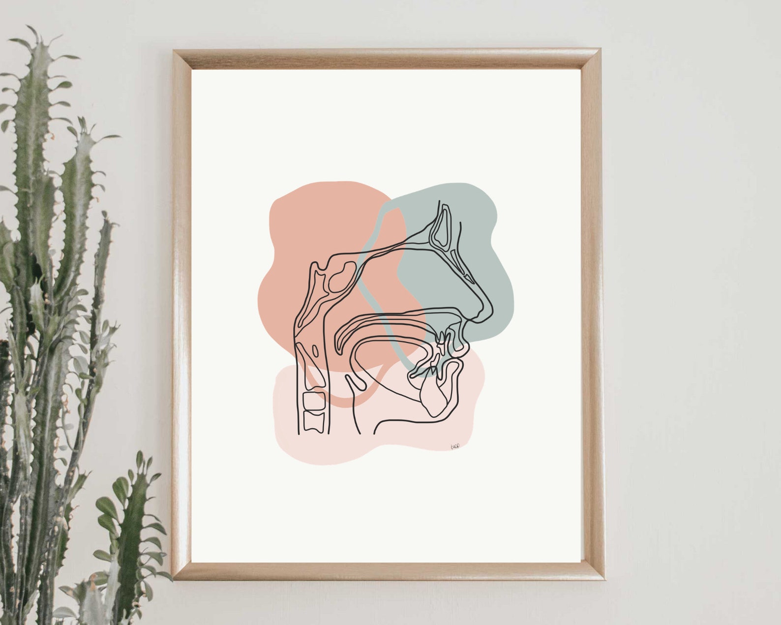 Ear Nose Throat ENT Mouth Trachea | Anatomy Drawing Minimalist Abstract ...