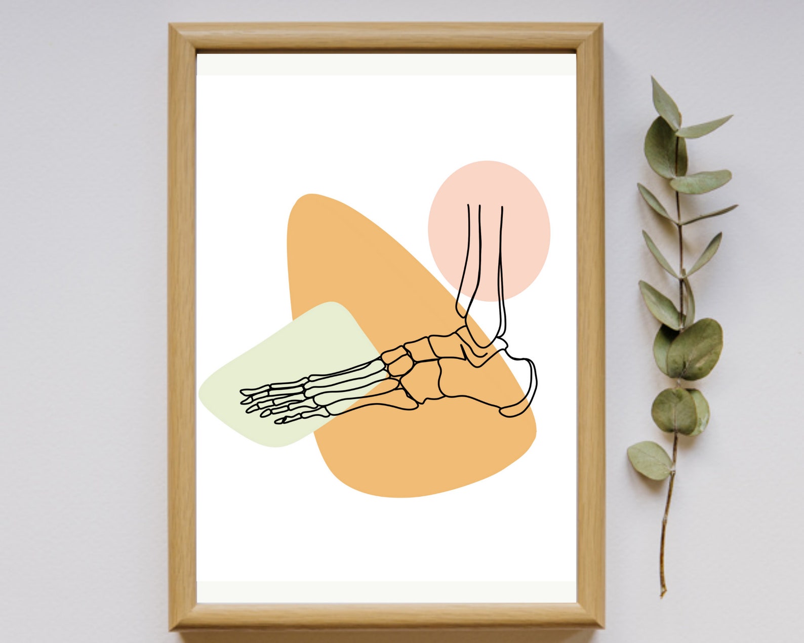 Lateral Foot Anatomy Art | Minimalist Abstract Line Illustration ...