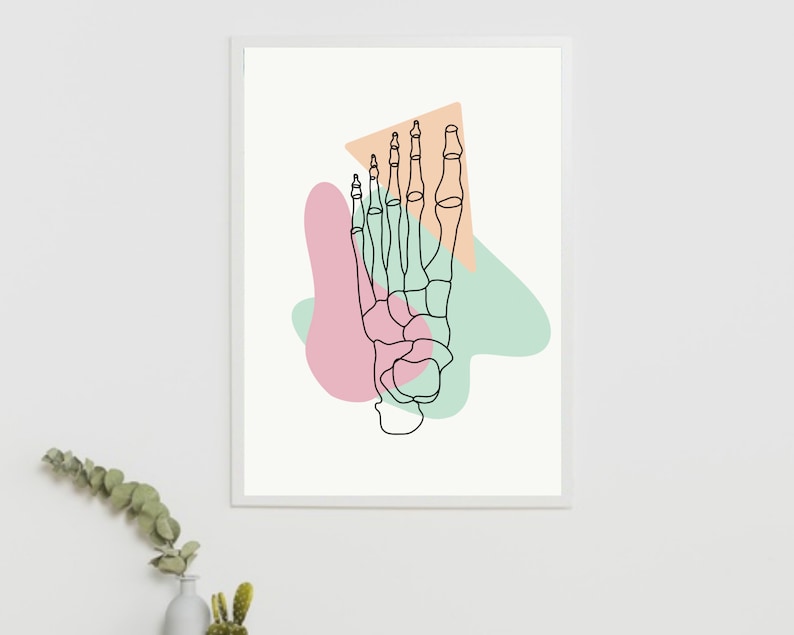 Foot Anatomy Printables Art | Minimalist Abstract Line Illustration ...