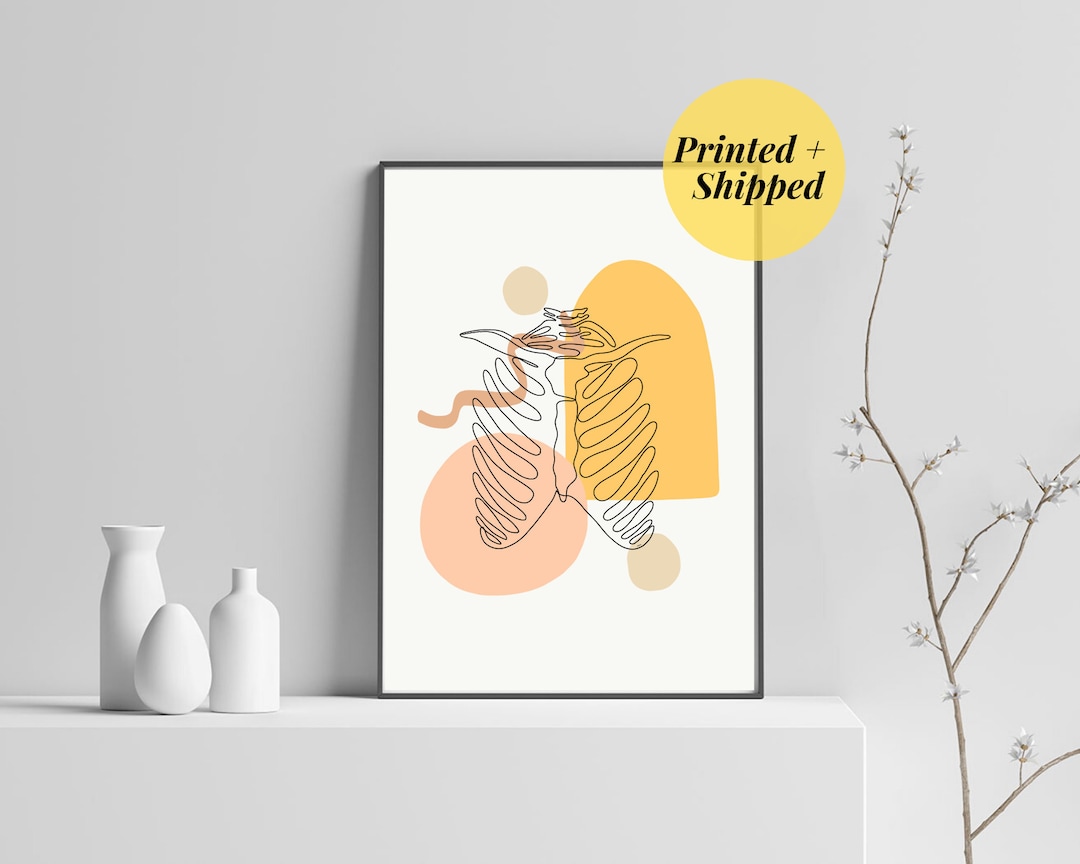 Rib Cage Chest Anatomy Minimal Print | Ribs Bones Abstract Art Chiro ...