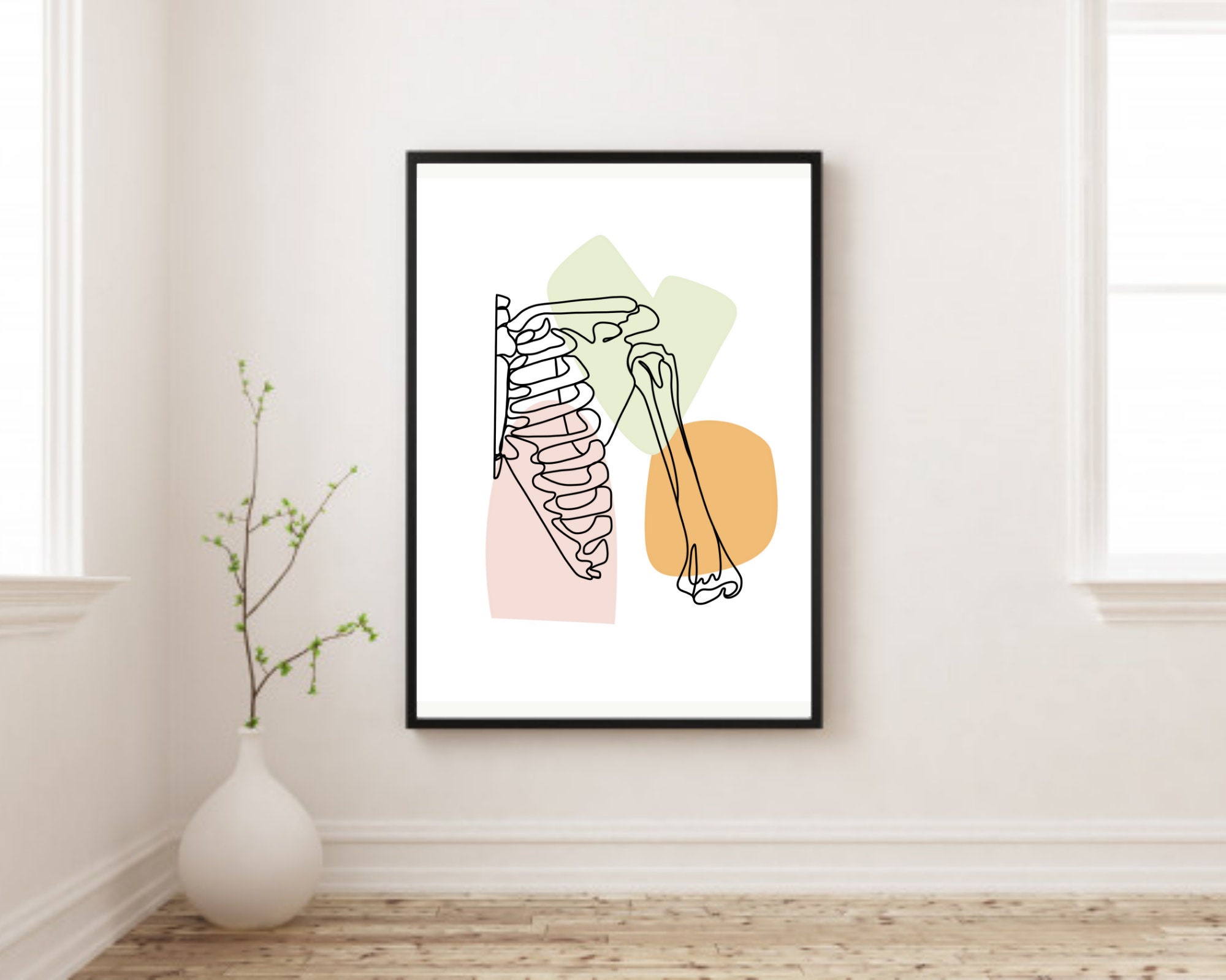Chest Arm Shoulder Half View | Anatomy Minimal Abstract Art Print ...
