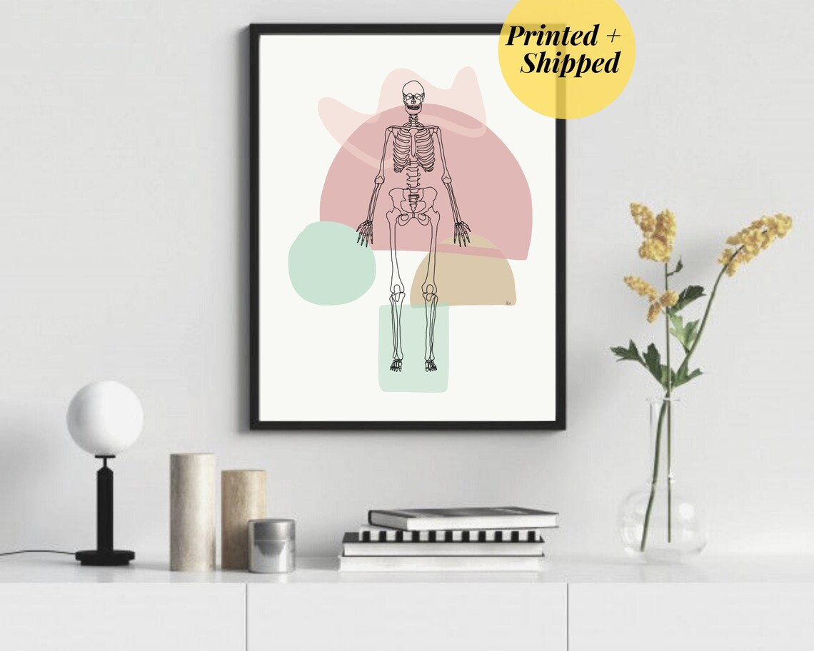 Skeleton Minimal Line Abstract Print Bones Human Anatomy Picture ...