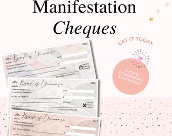 Money Manifestation Cheque, Printable Blank Check, Abundance Cheques ...