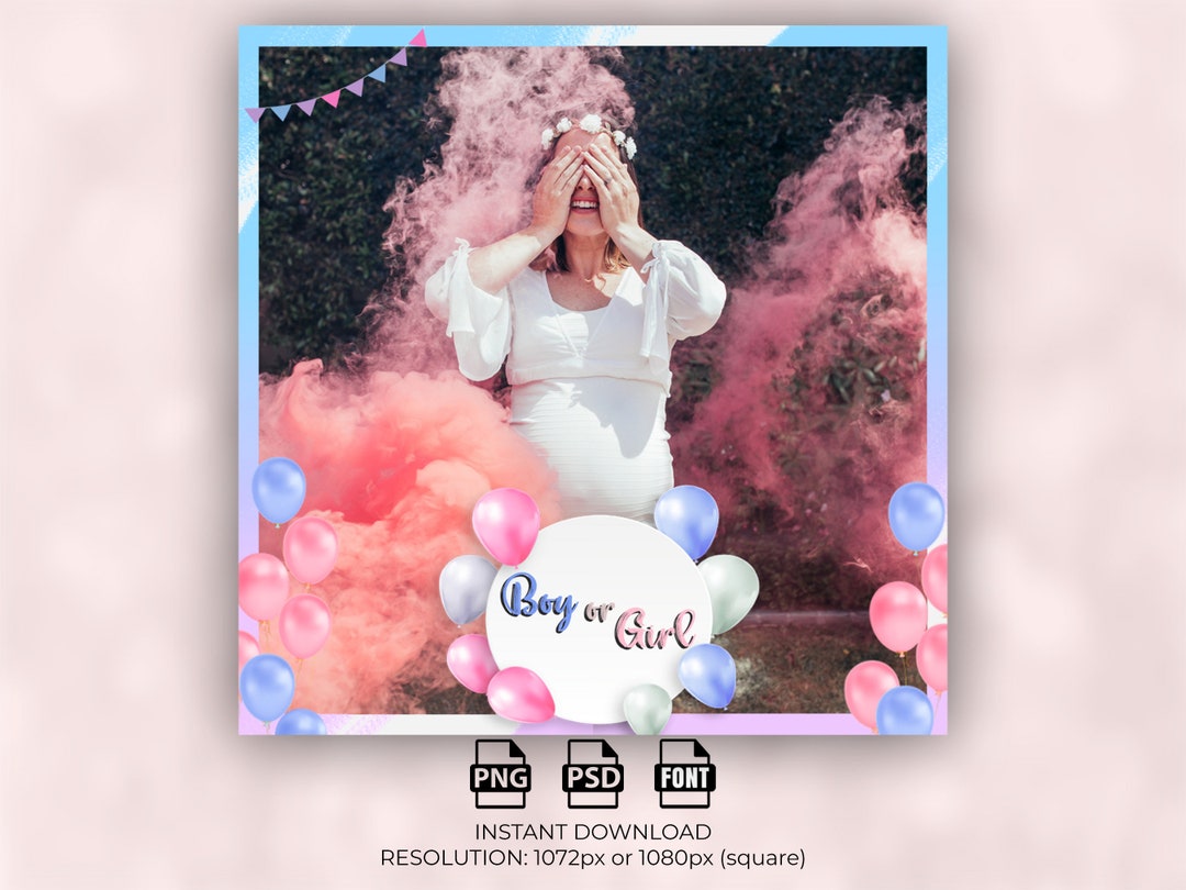 Gender Reveal 360 Photo Booth Overlay, Boy or Girl 360 Video Booth ...