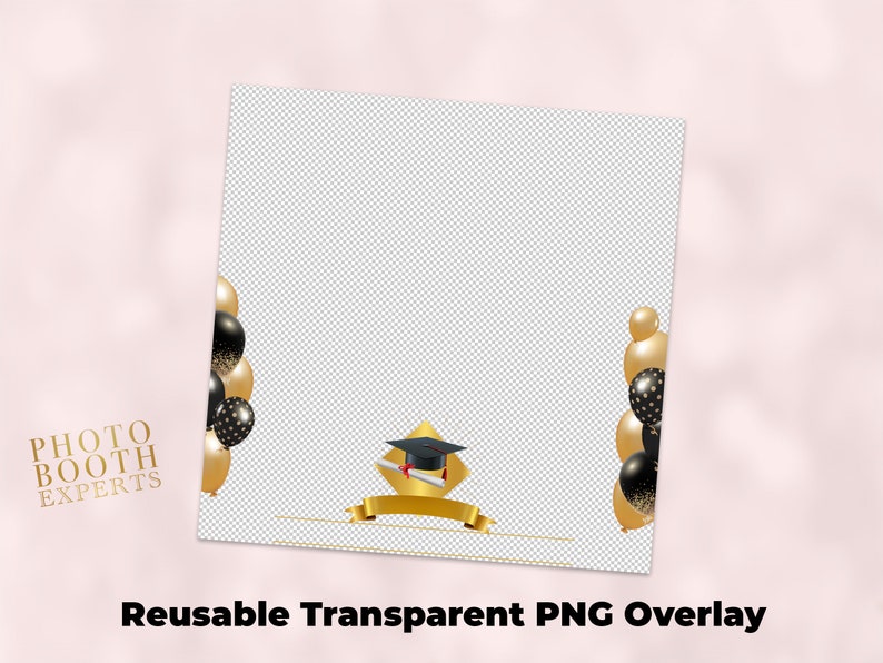 Graduation 360 Photo Booth Overlay: Black & Gold (PSD Digital File) - Etsy