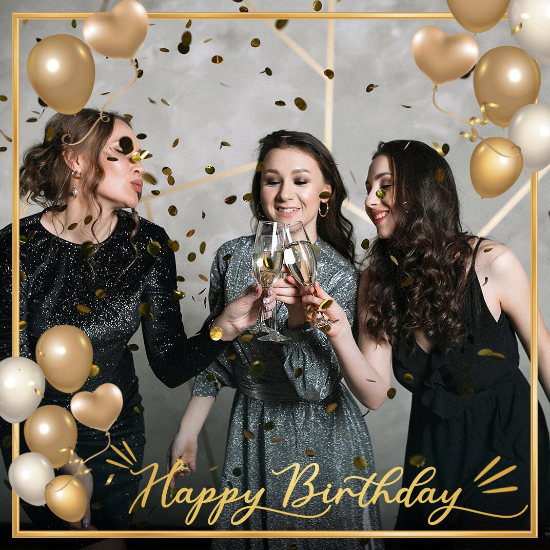 Birthday 360 Photo Booth Overlay 360 Photo Booth Template for Birthday Party Anniversary Design ...