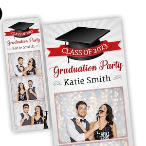 Silver & Red Graduation Photo Booth Tempalte - 2x6 Photo Strips ...