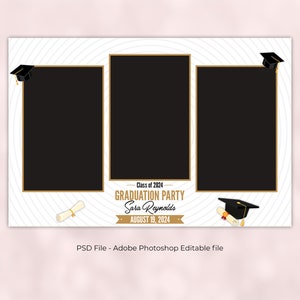 4x6 Graduation Photo Booth Template, 4x6 Landscape Graduation Party ...
