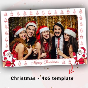Christmas Photo Booth Template: Santa, Candy Frame (4x6, Digital ...