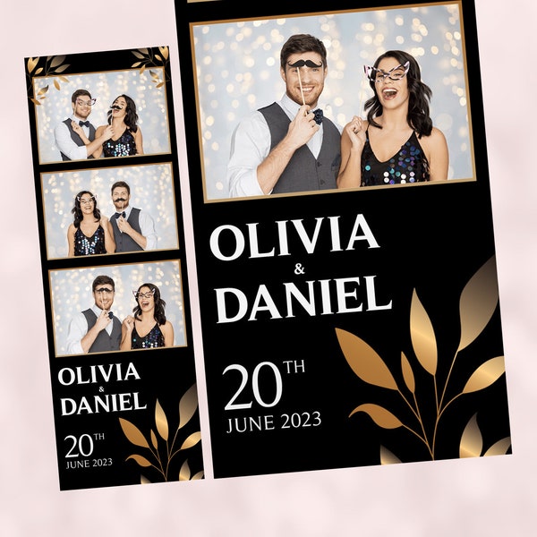 Black and Gold 2x6 Template - Etsy