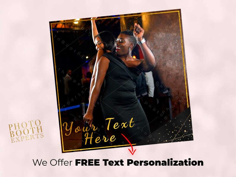 Modern 360 Photo Booth Overlay Black and Gold 360 Photo Booth Template ...