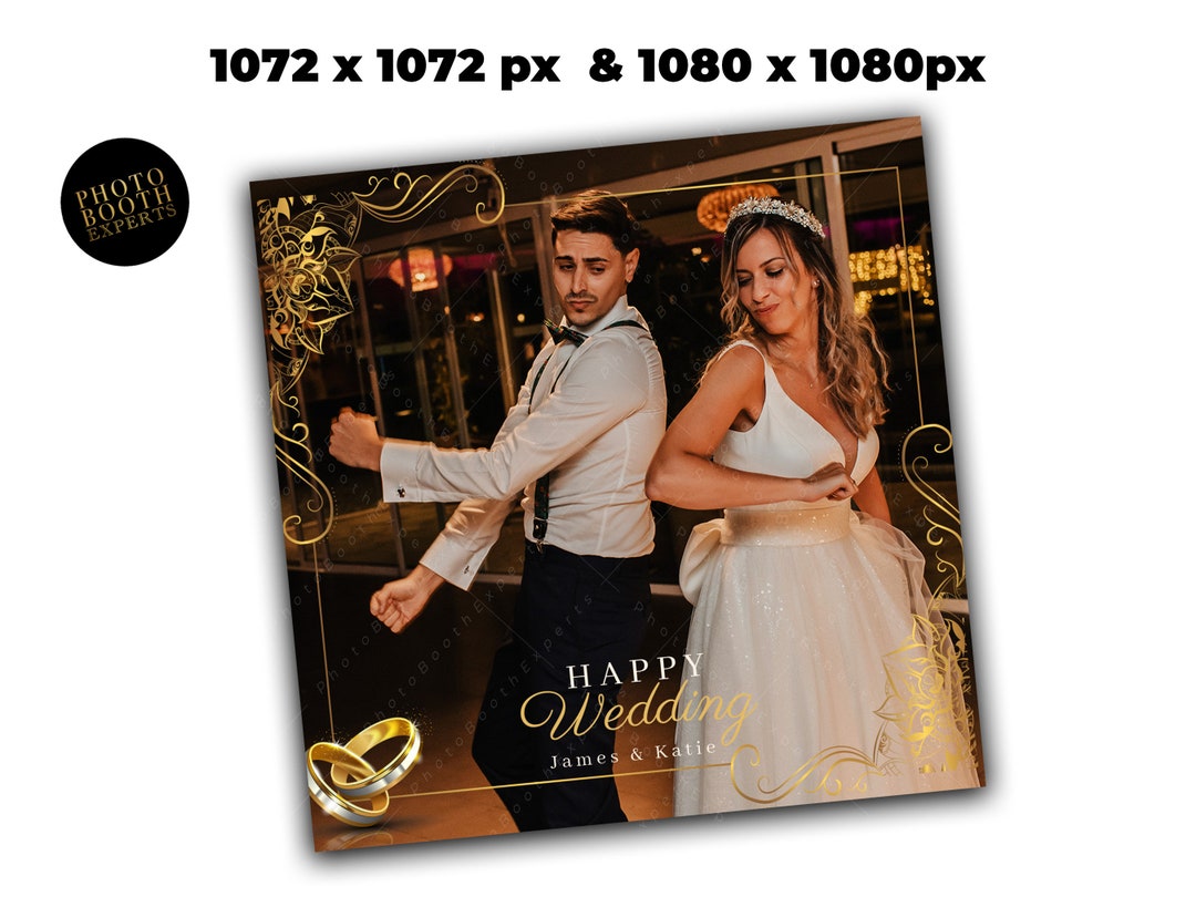 360 Photo Booth Overlay for Wedding - Modern Gold 360 Spinner Booth ...