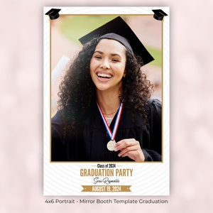 4x6 Graduation Photo Booth Template, 4x6 Portrait Graduation Party ...