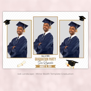 4x6 Graduation Photo Booth Template, 4x6 Landscape Graduation Party ...