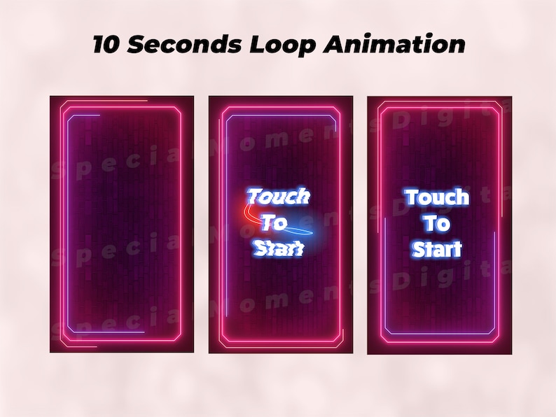 Mirror Booth Touch to Start Animation Neon Start Screen Animation for ...