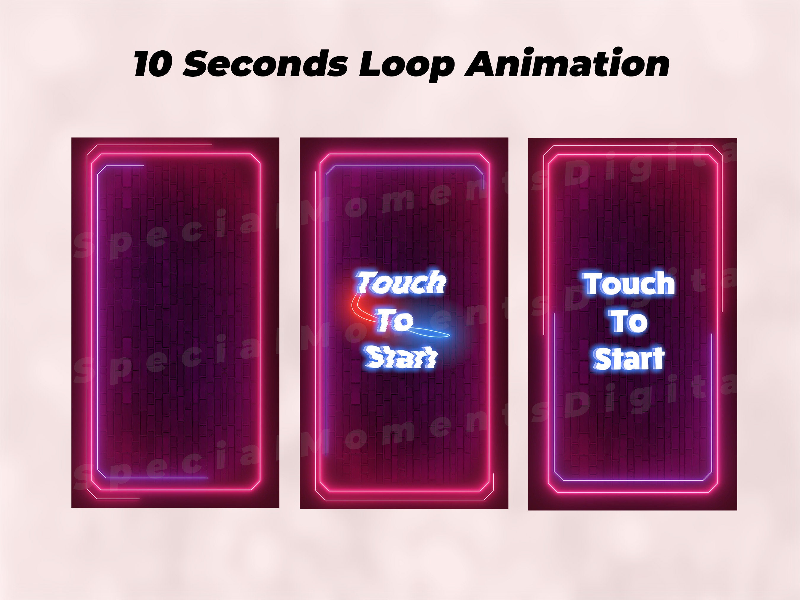 Mirror Booth Touch to Start Animation Neon Start Screen Animation for ...