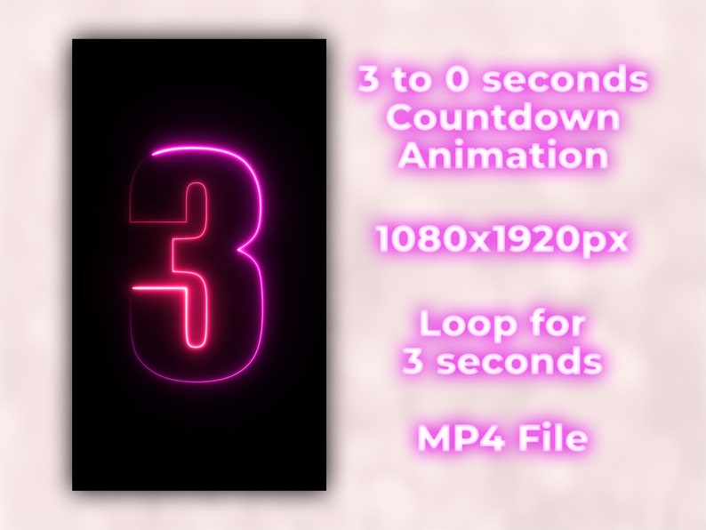 3 Seconds Countdown Animation Mirror Booth 1080x1920px Countdown Timer Animation Countdown 3 to ...