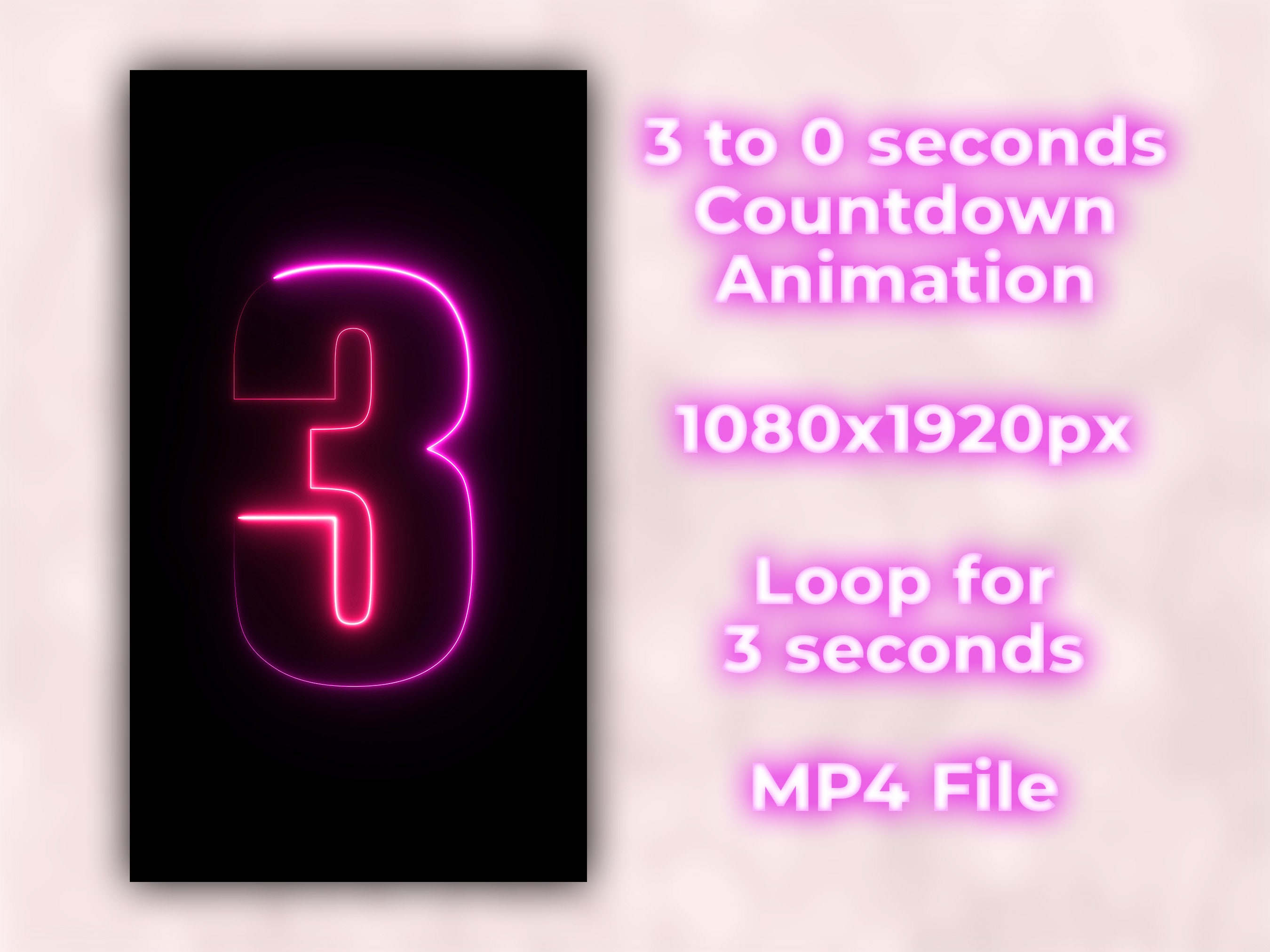 3 Seconds Countdown Animation Mirror Booth 1080x1920px Countdown Timer ...