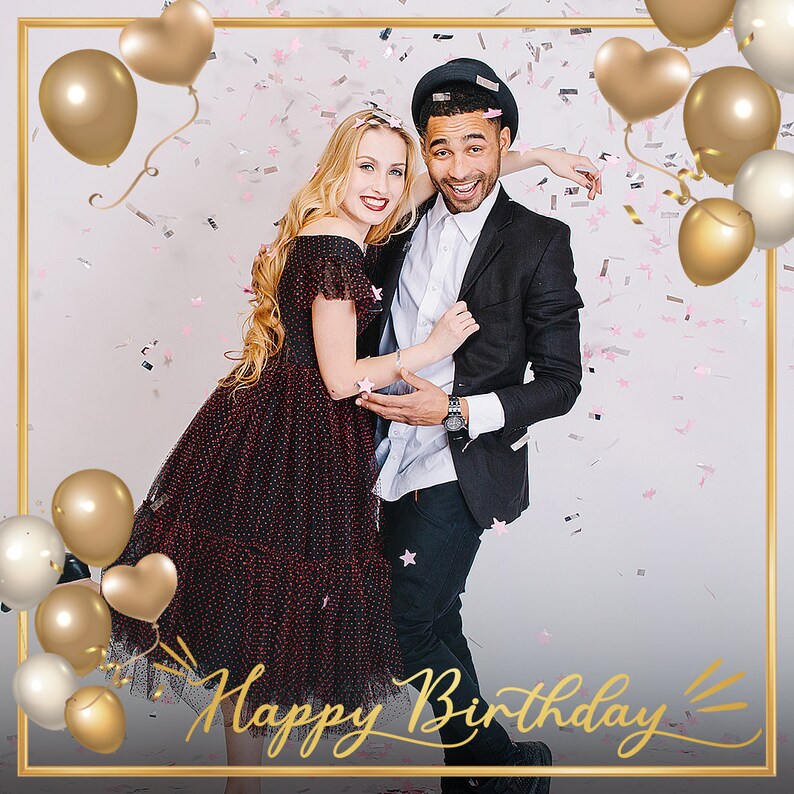 Birthday 360 Photo Booth Overlay 360 Photo Booth Template for Birthday Party Anniversary Design ...
