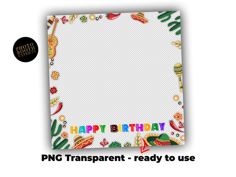 Mexican Fiesta 360 Photo Booth Overlay: Cinco De Mayo Birthday (PSD ...