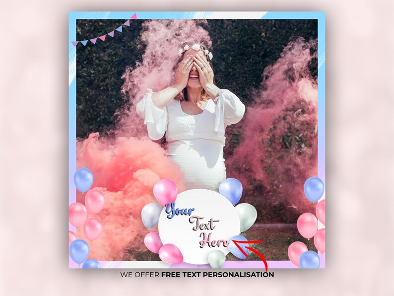 Gender Reveal 360 Photo Booth Overlay, Boy or Girl 360 Video Booth Frame, Gender Reveal 360 ...