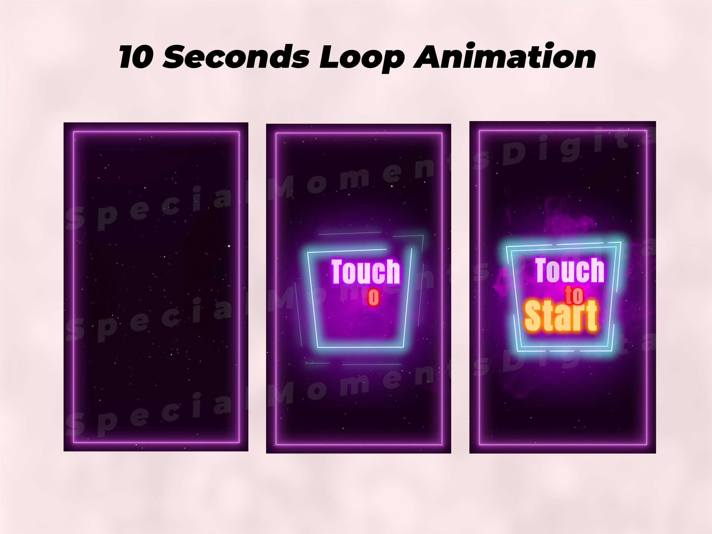 Start Screen Animation Mirror Booth - 1080x1920px Touch to Start ...