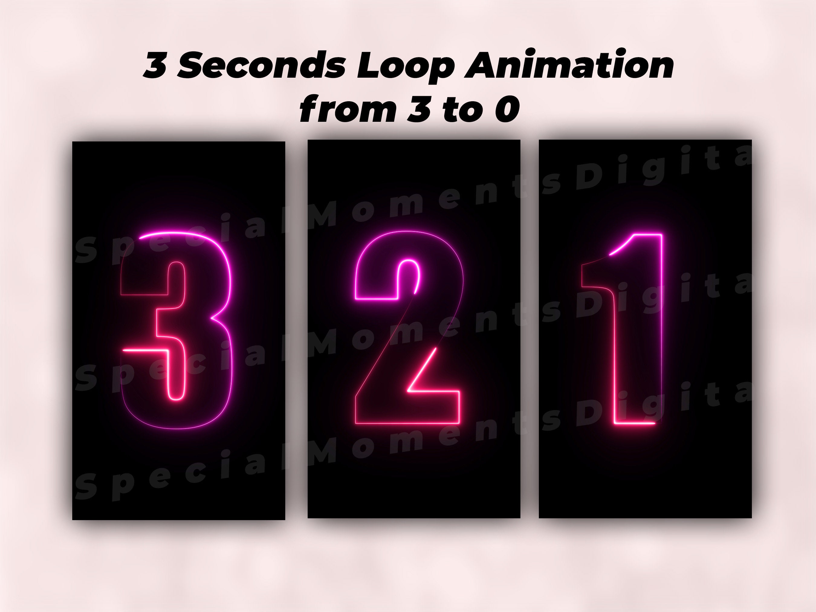 3 Seconds Countdown Animation Mirror Booth 1080x1920px Countdown Timer ...