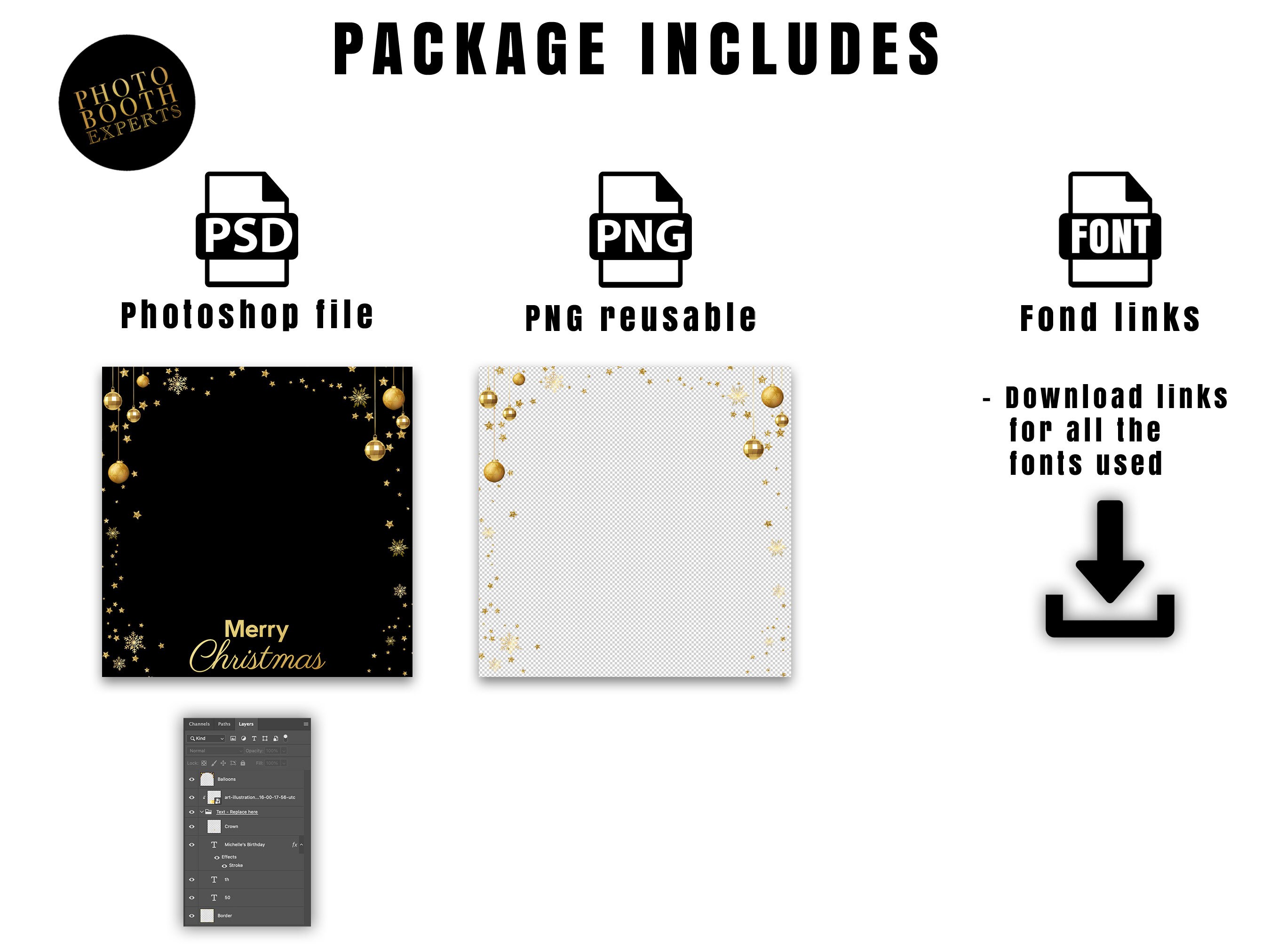 360 Photo Booth Overlay for Christmas 360 Video Booth Overlay Frame ...