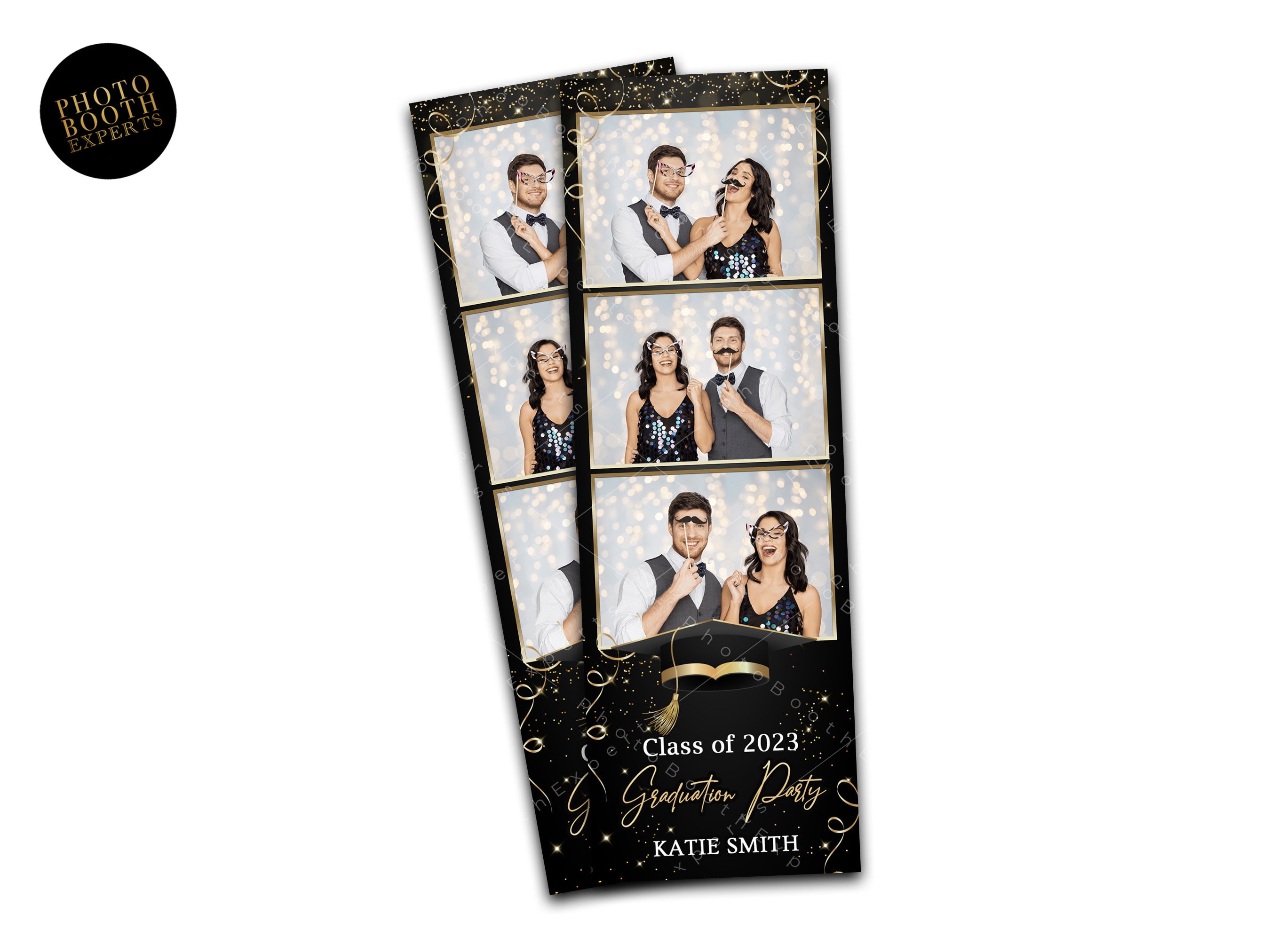 Graduation Photo Booth Template Black & Gold Photo Booth - Etsy