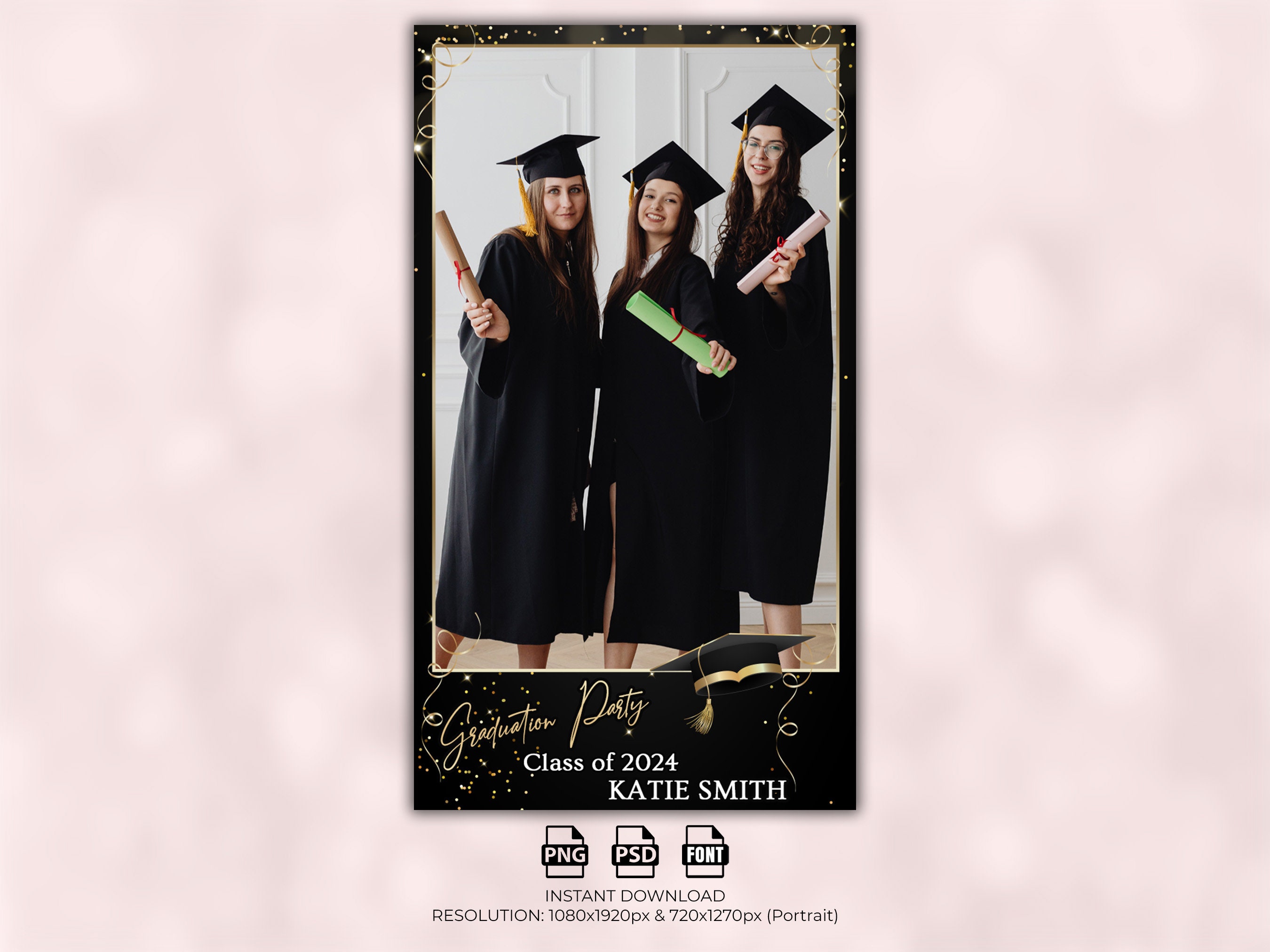 Graduation 360 Photo Booth Overlay, 360 Video Booth Graduation Template ...