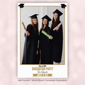 4x6 Graduation Photo Booth Template, 4x6 Portrait Graduation Party ...