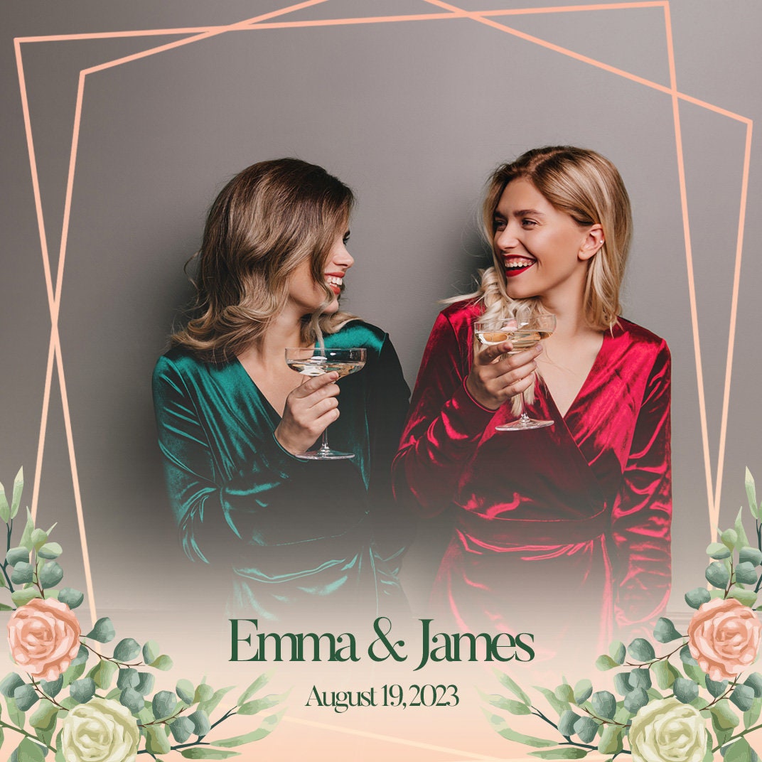 360 Photo Booth Wedding Overlay Floral 360 Photobooth Overlay for ...