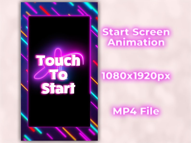 Mirror Booth Animation Start Screen - Neon Tap to Start Screen ...