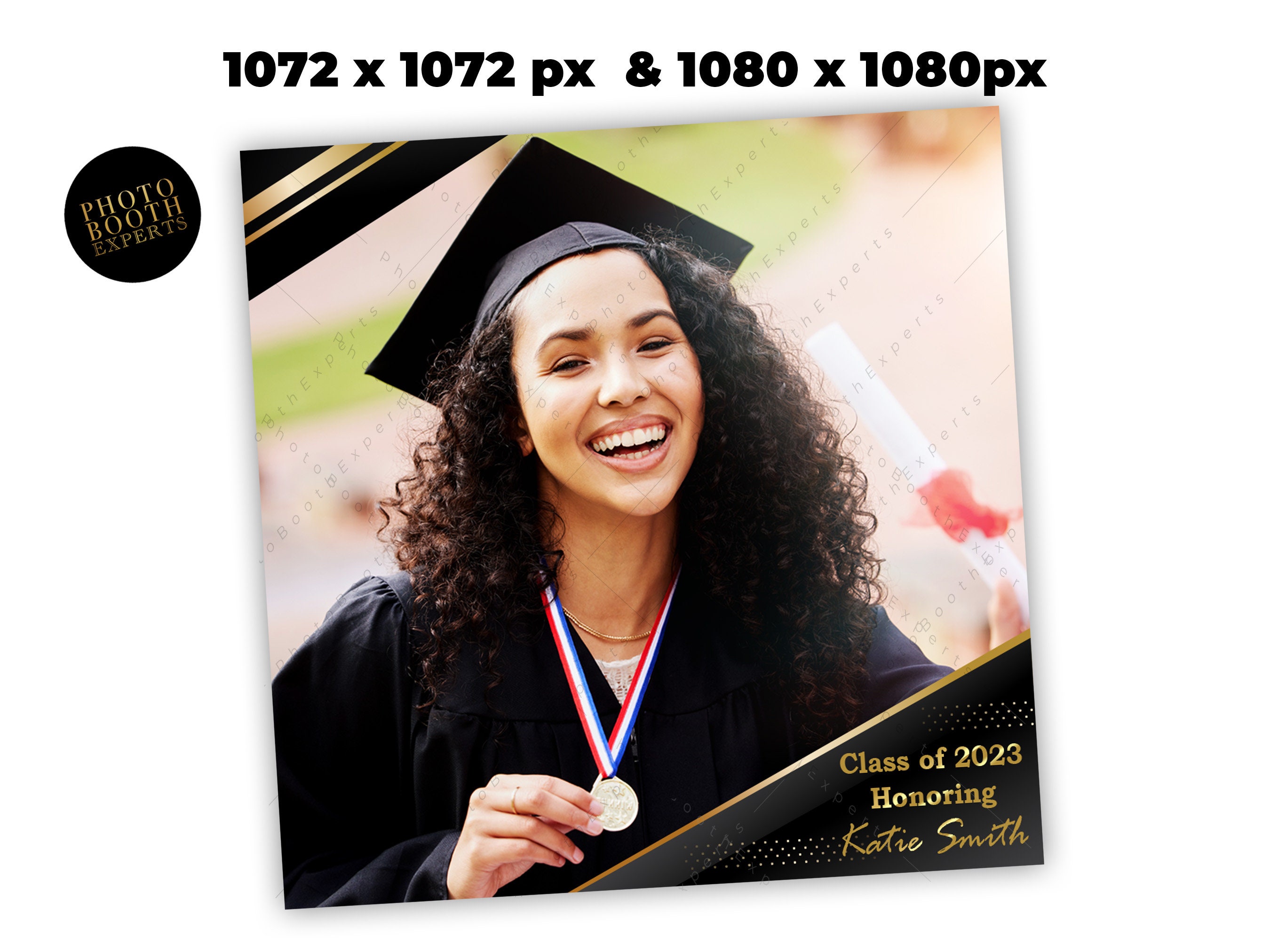 Gold Class of 2023 Graduation 360 Photo Booth Overlay (PSD) - Etsy
