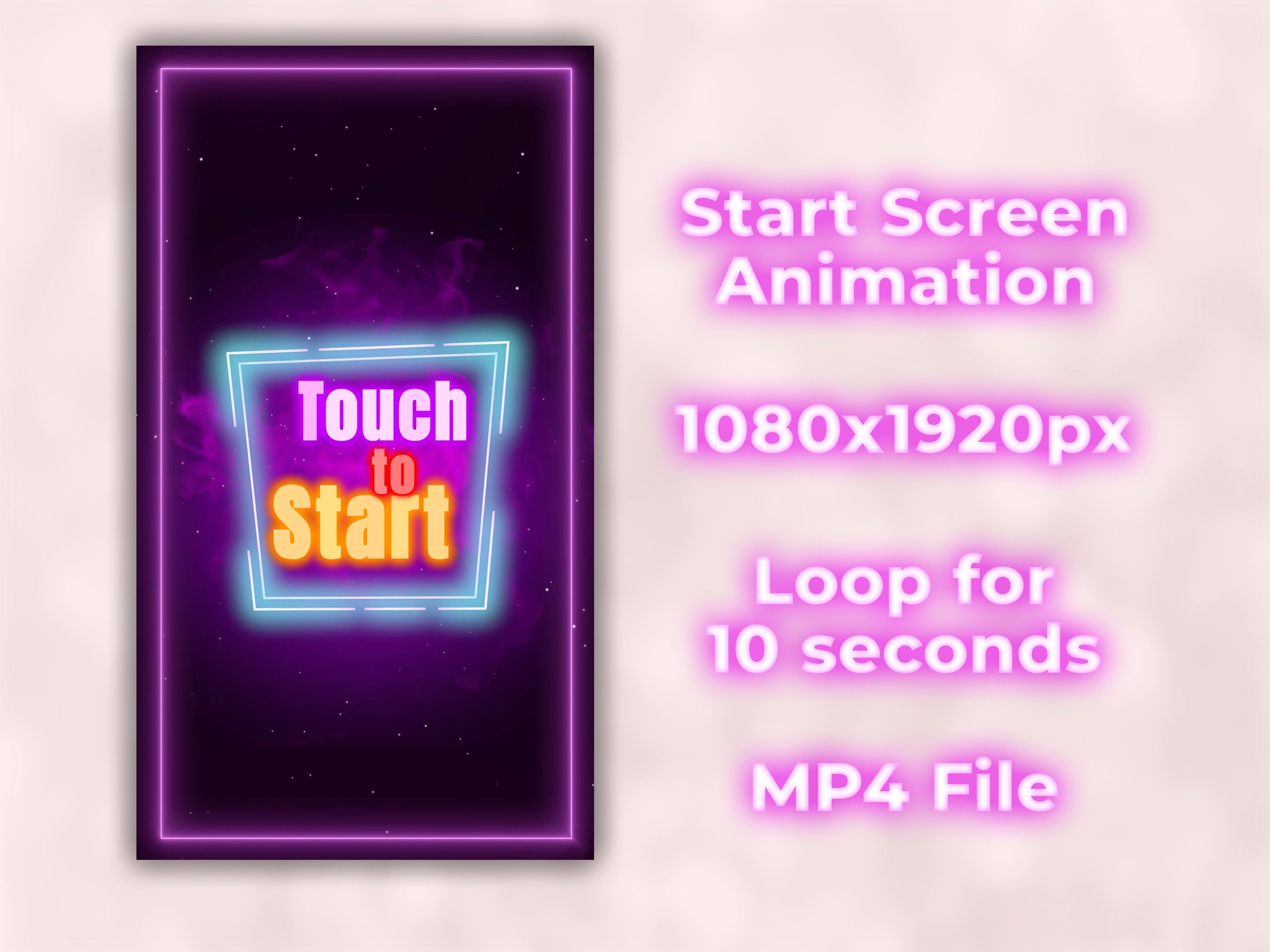 Start Screen Animation Mirror Booth 1080x1920px Touch to Start ...