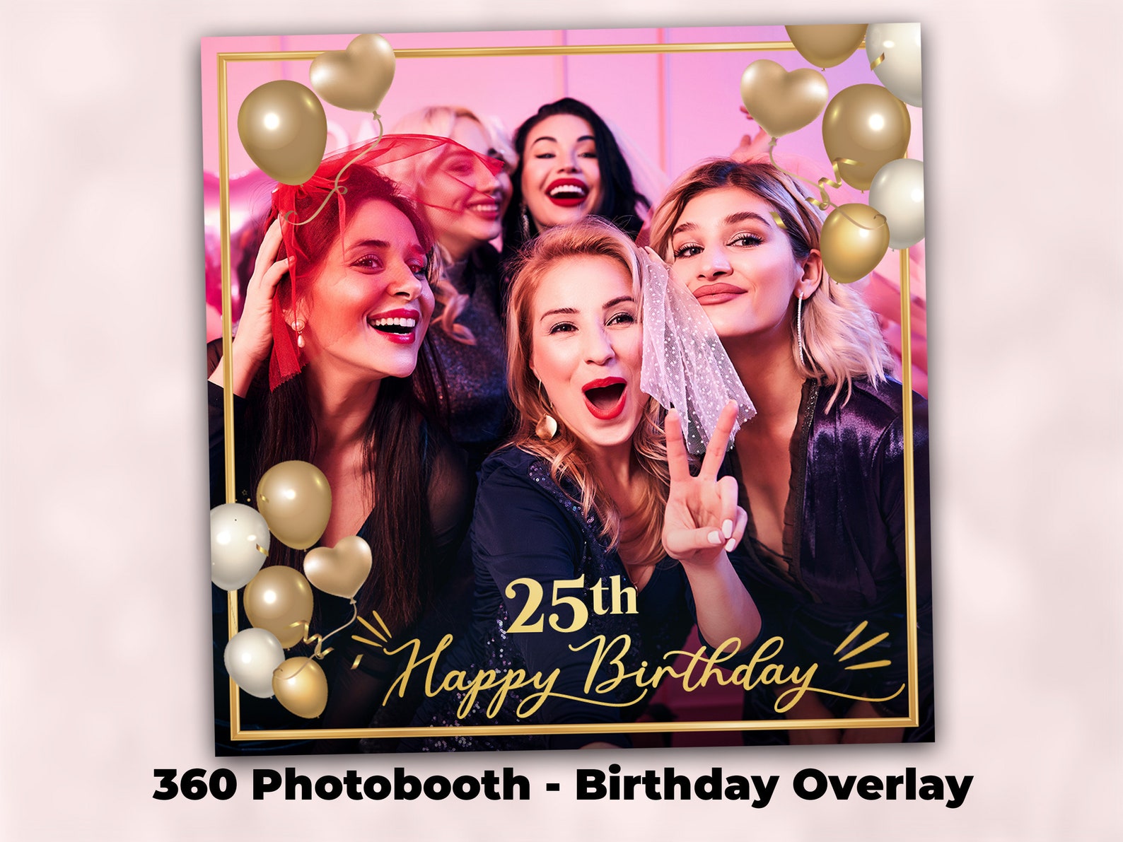 Birthday 360 Photo Booth Overlay 360 Photo Booth Template for Birthday ...