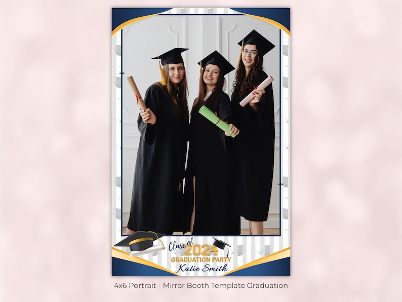 4x6 Graduation Photo Booth Template, 4x6 Mirror Booth Graduation Prom ...