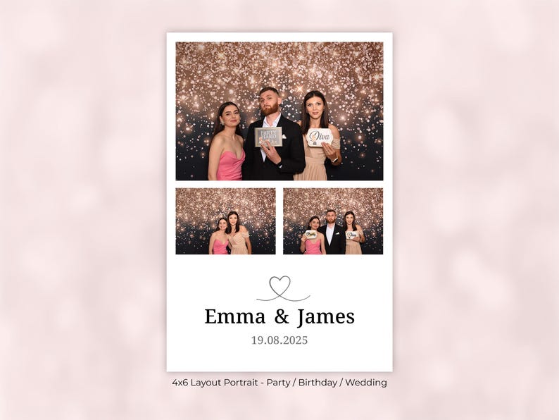 4x6 Photo Booth Template, 4x6 Wedding Photo Booth Design, 4x6 ...