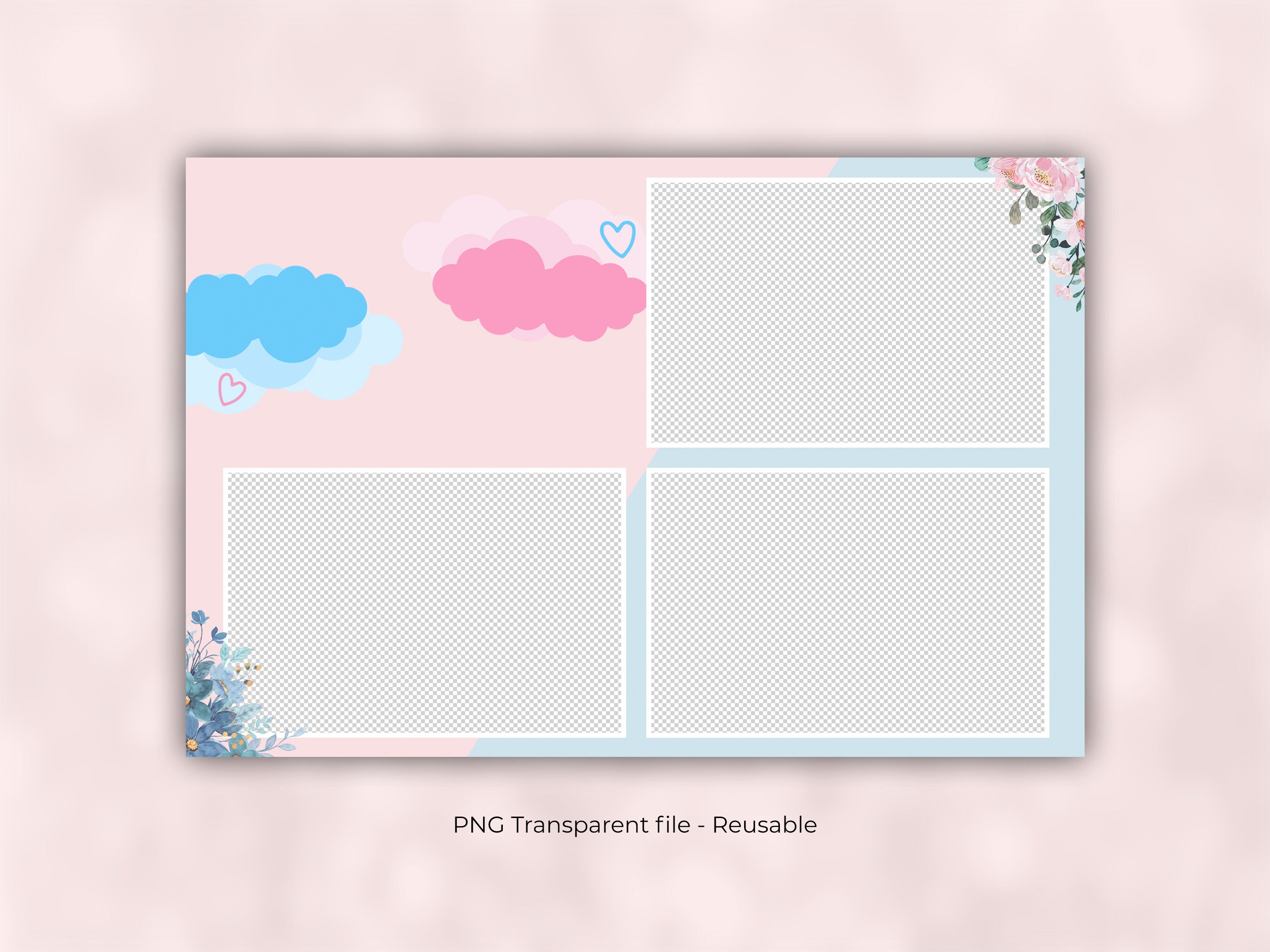 Gender Reveal Photo Booth Template, 4x6 Boy or Girl Photobooth Frame ...